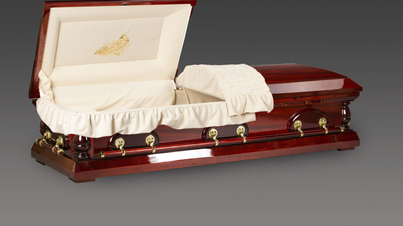 Amerikanischer Sarg - geteilter Deckel - Mahagoni